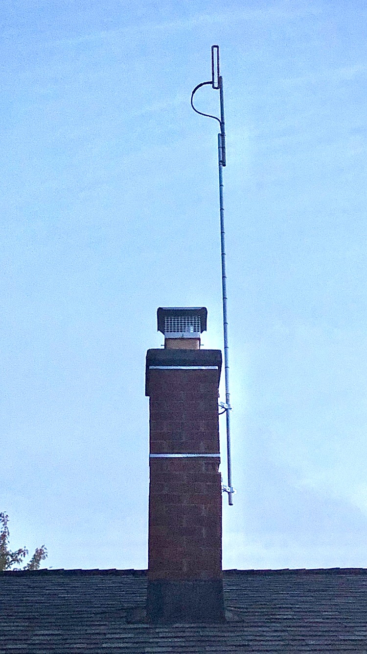 J-pole-on-chimney – Southwest Community Radio System